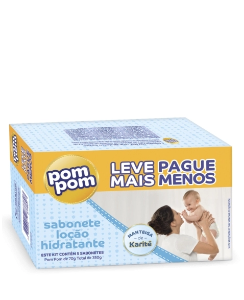 POMPOM KIT SABONETE INFANTIL HIDRATANTE 70g - LEVE 5, PAGUE 4